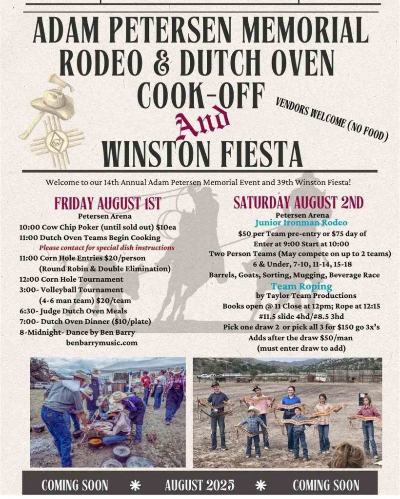 Adam Petersen Memorial Rodeo, Dutch Oven Cookoff, Winston Fiesta ...